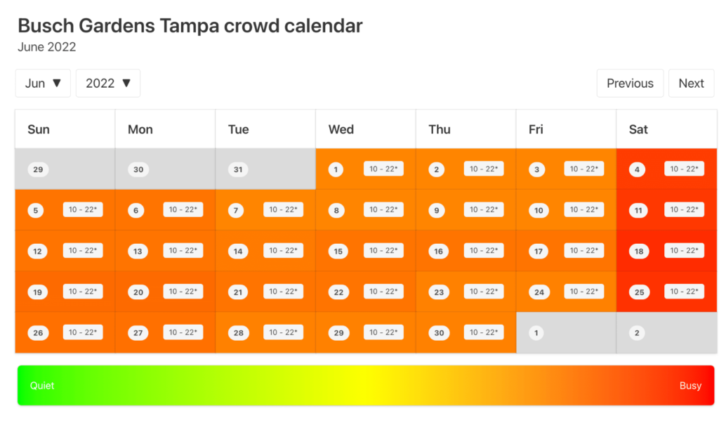 Busch Gardens Tampa Crowd Calendar: AVOID THE BUSY DAYS! - ThemeParkHipster