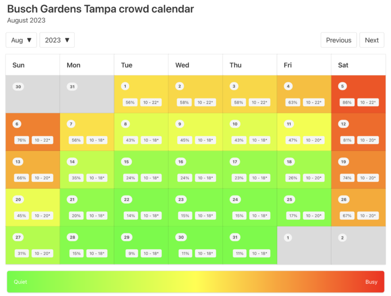 2023 Busch Gardens Tampa Crowd Calendar: AVOID THE BUSY DAYS ...